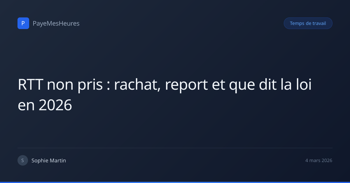 Calcul Paiement Rtt Non Pris